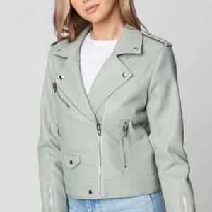 Blank NYC | Jackets & Coats | Blank Nyc Motojacket Jacket Faux Leather Jacket Pale Sage Green ...